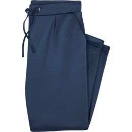 Damen Jerseyhose mit Bundfalten dunkelblau, Gr&ouml;&szlig;e 38