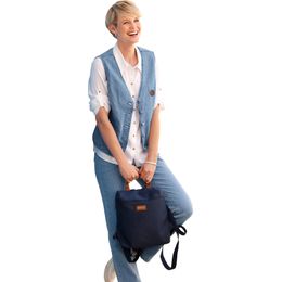 Damen Jeansweste im Streifen-Dessin blue-bleached-gestreift, Größe 48