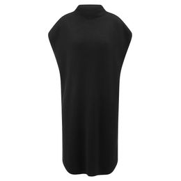 Peter Hahn - Strickkleid mit gedoppeltem Stehbundkragen, schwarz, Gr. 36/38 - Schurwolle