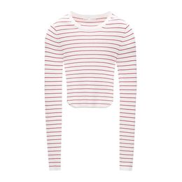 Pull&Bear Pull&Bear Pullover Damen Gr&ouml;&szlig;e S karminrot / wei&szlig;
