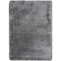 Hochflor-Teppich FLAIR RUGS "Pearl", silber (silberfarben), B:120cm H:70mm L:170cm, Kunstfaser, Teppiche