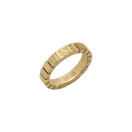 Fingerring Diesel "Schmuck Geschenk Edelstahl Diesel FONT" Gr. 17,5, gold (gelbgoldfarben), Fingerringe, Damen, 17,5, Edelstahl, 5mm, Fingerring