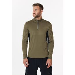 Langarmshirt Endurance "LANBARK", Herren, Gr. XXL, braun, 85% Polyester, 15% Elasthan, mehrfarbig, normal, hoch geschlossener Ausschnitt, Shirts Langarmshirt, mit hochwertiger Sportausstattung