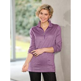 Longshirt Classic Basics "Longshirt", Damen, Gr. 38, lila (violett, meliert), 95% Polyester, 5% Elasthan, meliert, Shirts Longshirt