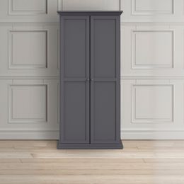 Drehtürenschrank Home Affaire "Paris", grau (matt grau), B:96,2cm H:200,5cm T:60,5cm, Spanplatte, Schränke, Drehtürenschrank