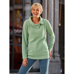 Fleeceshirt Classic Basics "Fleece-Shirt", Damen, Gr. 38, grün (eucalyptus), 100% Polyester, unifarben, Shirts