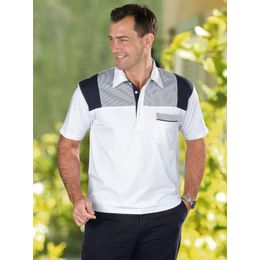 Poloshirt CLASSIC "Poloshirt", Herren, Gr. 44/46, blau (weiß, marine), 100% Baumwolle, gemustert, mehrfarbig, ohne Ausschnitt, Shirts