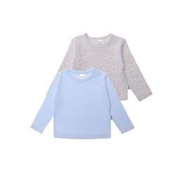 Langarmshirt Liliput, M&auml;dchen, Gr. 86/92, blau (hellblau, grau), 100% Baumwolle, unifarben, Rundhals, Shirts Langarmshirt, In niedlichem Design