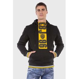 Cipo & Baxx Kapuzenpullover CIPO & BAXX "Sweatshirts", Herren, Gr. XL, schwarz, Jersey, 70% Baumwolle, 30% Polyester, bedruckt, regular fit, Pullover Kapuzenpullover, mit Markenprint