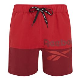 Badeshorts Reebok "Rory", Gr. M, N-Gr, rot (rot, burghund), Web, Polyester, unifarben, Badehosen Badeshorts, mit Kordelzug und elastischem Bund, mit Logo, schnell trocknend