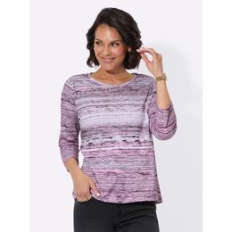 3/4-Arm-Shirt Casual Looks "Druck-Shirt", Damen, Gr. 36, rosa (altrosa, ecru, geringelt), 50% Baumwolle, 50% Modal, bedruckt, gemustert, gestreift, mehrfarbig, Rundhals, Shirts 3/4-Arm-Shirt