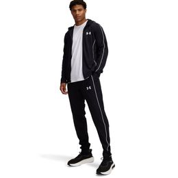 Trainingsanzug Under Armour "UA EMEA TRACKSUIT NOVELTY", Herren, Gr. S, schwarz-weiß (schwarz, weiß, weiß), Obermaterial: 100% Polyester, Sportanzüge