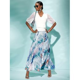 CR&Eacute;ATION L Kurzarmshirt CREATION L "Modal-Mix-Shirt", Damen, Gr. 42, beige (ecru), 48% Modal, 47% Baumwolle, 5% Elasthan, &Auml;rmel:5% Elasthan, 95% Polyester, unifarben, V-Ausschnitt, Shirts