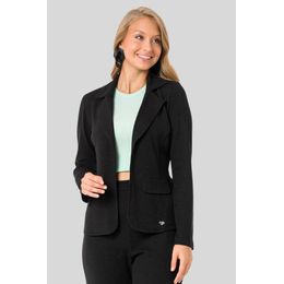 Cipo & Baxx Jackenblazer CIPO & BAXX "Jacken", Damen, Gr. L, schwarz, 50% Baumwolle, 45% Polyester, 5% Elasthan, unifarben, regular fit, Raglan&auml;rmel, Blazer, im unifarbenen Look