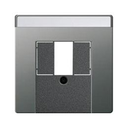 GIRA Abdeckung f&uuml;r Telekommunikationsanschluss und Universal Serial Bus mit Beschriftungsfeld edelstahl, Retail