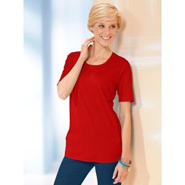 Kurzarmshirt Classic Basics "Shirt", Damen, Gr. 46, rot, 100% Baumwolle, unifarben, Rundhals, Shirts
