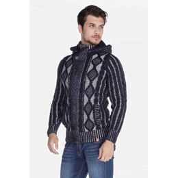 Cipo & Baxx Strickjacke CIPO & BAXX "Jacke", Herren, Gr. M, blau (dunkelblau), 40% Baumwolle;40% Polyacryl;20% Wolle, kariert, Basic, regular fit, Strickjacken, in Regular-Fit, CP161