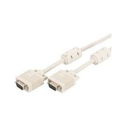 Digitus VGA-Monitor-Anschlusskabel, VGA-Stecker > VGA-Stecker beige, 1,8 Meter, HD DSUB 15-pin Stecker