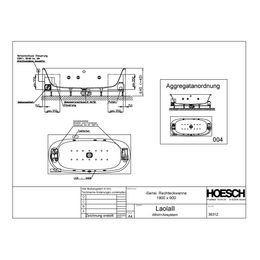 Hoesch Monolith Einbau Whirlwanne iSensi Rechteck 1900x900 mit System Laola II 3831Z.010305004