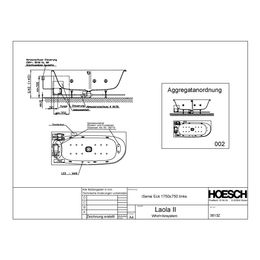 Hoesch Monolith Einbau Whirlwanne iSensi Sechseck 2050x900 mit System Laola II 3858Z.010305004