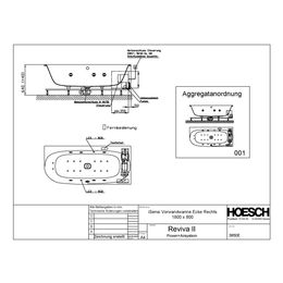 Hoesch Monolith Einbau Whirlwanne iSensi Vorwand 1800x800 rechts mit Reviva II 3850E.010305001