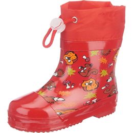 Playshoes Gummistiefel Jungen Gr&ouml;&szlig;e 25 braun / goldgelb / hellgr&uuml;n / orange / rot