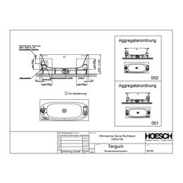 Hoesch Monolith Einbau Whirlwanne iSensi Rechteck 1600x700 mit System Tergum 3819N.010305001