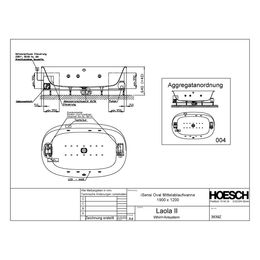 Hoesch Monolith Einbau Whirlwanne iSensi Oval 1900x1200 mit Laola II Weiss/Chrom/Motor rechts/links 3839Z.010305004