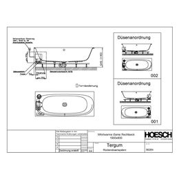 Hoesch Monolith Einbau Whirlwanne iSensi Rechteck 1900x800 mit System Tergum 3828N.010305001