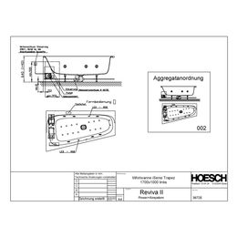 Hoesch Monolith Einbau Whirlwanne iSensi Trapez 1700x1000 links mit System Reviva II 3872E.010305002