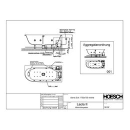 Hoesch Monolith Einbau Whirlwanne iSensi Eck 1700x750 rechts mit System Laola II 3810Z.010305001