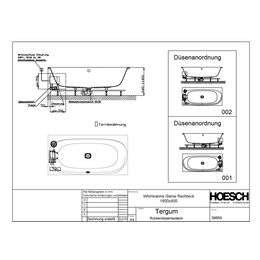 Hoesch Monolith Einbau Whirlwanne iSensi Rechteck 1800x900 mit System Tergum 3985N.010305002