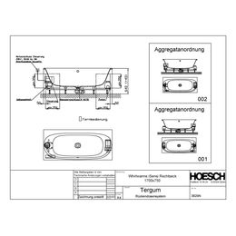 Hoesch Monolith Einbau Whirlwanne iSensi Rechteck 1700x750 mit System Tergum 3829N.010305001