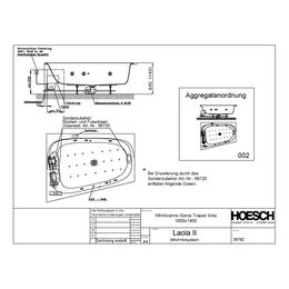 Hoesch Monolith Einbau Whirlwanne iSensi Trapez 1800x1400 links mit System Laola II 3878Z.010305002