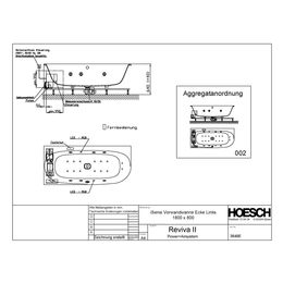 Hoesch Monolith Einbau Whirlwanne iSensi Vorwand 1800x800 links mit Reviva II 3849E.010305002