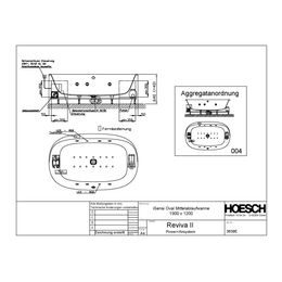 Hoesch Monolith Einbau Whirlwanne iSensi Oval 1900x1200 mit Reviva II Weiss/Chrom/Motor rechts/links 3839E.010305004