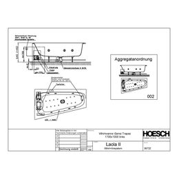 Hoesch Monolith Einbau Whirlwanne iSensi Trapez 1700x1000 links mit System Laola II 3872Z.010305002