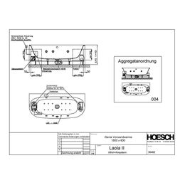 Hoesch Monolith Einbau Whirlwanne iSensi Vorwand 1800x800 mit Laola II Weiss/Chrom/Motor rechts/link 3848Z.010305004