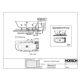 Hoesch Monolith Einbau Whirlwanne iSensi Eck 1700x750 rechts mit System Reviva II 3810E.010305001