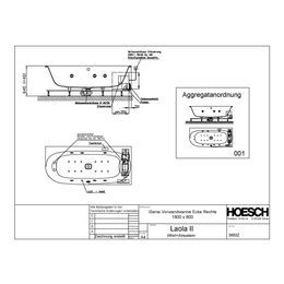 Hoesch Monolith Einbau Whirlwanne iSensi Vorwand 1800x800 rechts mit Laola II 3850Z.010305001