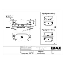 Hoesch Monolith Einbau Whirlwanne iSensi Vorwand 1700x750 mit System Tergum 3816N.010305001