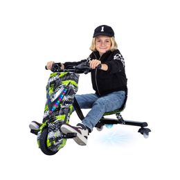 Actionbikes Motors Elektro-Drift-Trike für Kinder, Drift-Scooter, bis zu 15km/h, drosselbar, Hupe, LED-Driftrollen 360° (Grün Polo)