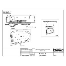Hoesch Monolith Einbau Whirlwanne iSensi Trapez 1800x1400 links mit System Reviva II 3878E.010305002