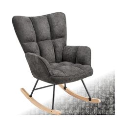 TecTake&reg; Schaukelstuhl, gepolstert, mit Chenille-Bezug, gesteppt, stabiles Stahlgestell, 68 x 96 x 97 cm, Belastbarkeit 120 kg