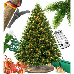 Kesser® Weihnachtsbaum künstlich – wie echt – naturgetreuer Tannenbaum mit Holzständer + Tasche, dichte Zweige, kein Nadeln, realistischer Pine Tree, Christbaum, Dunkelgrün