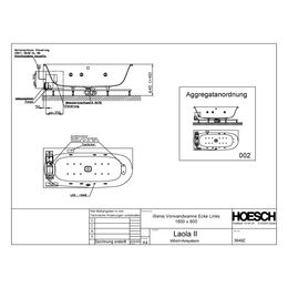 Hoesch Monolith Einbau Whirlwanne iSensi Vorwand 1800x800 links mit Laola II 3849Z.010305002