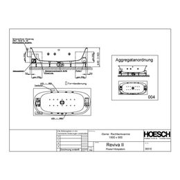 Hoesch Monolith Einbau Whirlwanne iSensi Rechteck 1900x900 mit System Reviva II 3831E.010305004