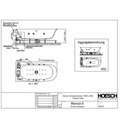 Hoesch Monolith Einbau Whirlwanne iSensi Vorwand 1900x900 links mit Reviva II 3841E.010305002