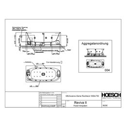 Hoesch Monolith Einbau Whirlwanne iSensi Rechteck 1600x750 mit System Reviva II 3820E.010305004