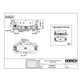 Hoesch Monolith Einbau Whirlwanne iSensi Oval 1800x800 mit Laola II Weiss/Chrom/Motor rechts/links 3837Z.010305004